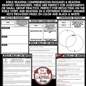 Christian Bible Stories Reading Passages Bible Study Worksheets ...