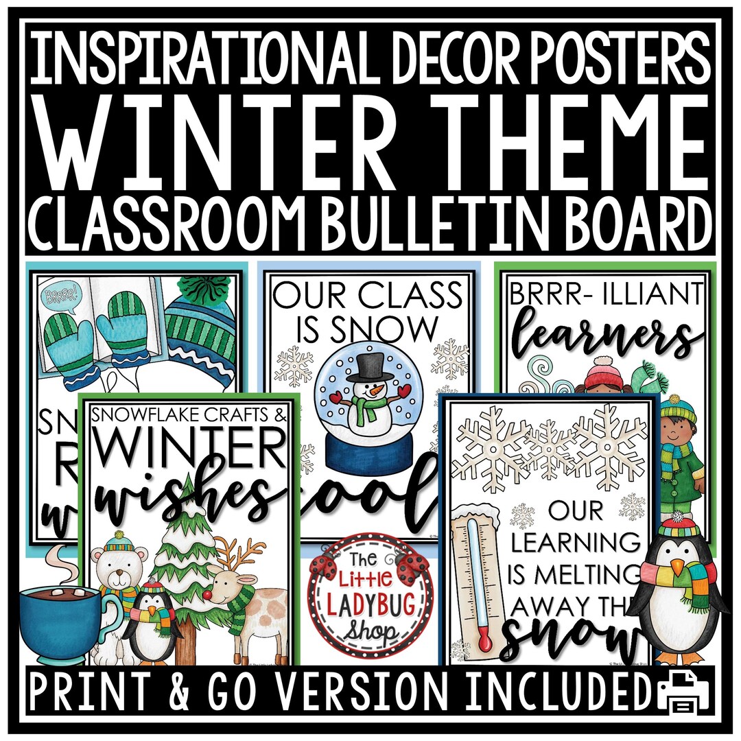 Winter Posters Bulletin Board | Winter Motivational Quote Posters ...