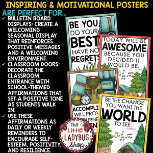 Camping Theme Classroom Decor Bulletin Board | Camp Motivational Quote ...