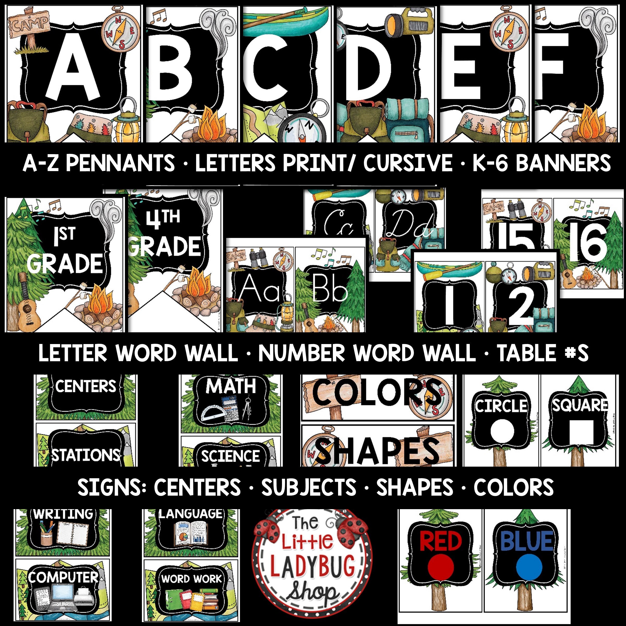 Outdoor Camp Theme Classroom Décor Bundle | Camping Motivational Quote ...