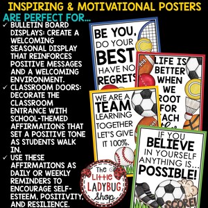 Sports Theme Classroom Decor Bulletin Board | Sports Motivational Quote ...