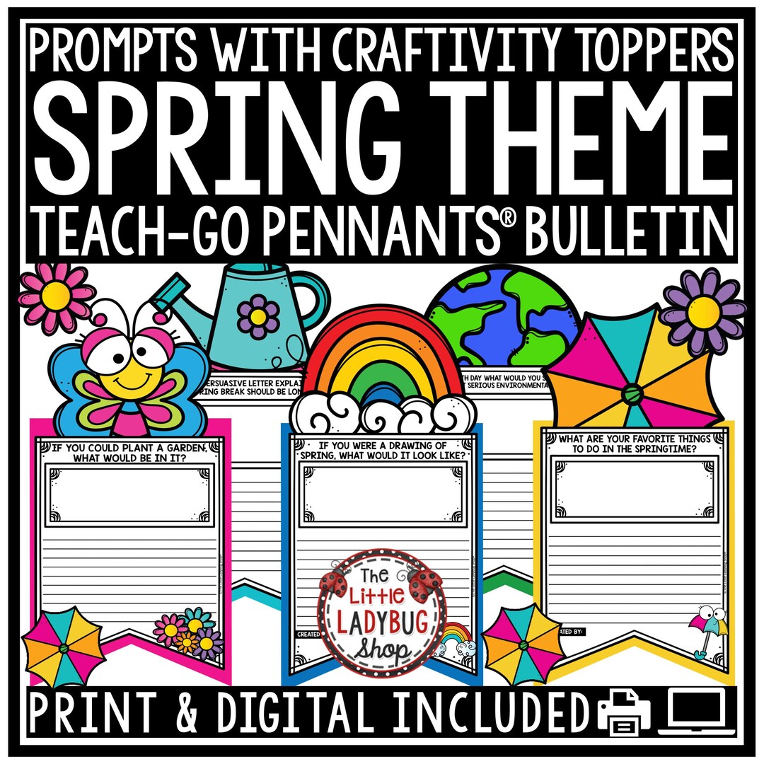 Spring Writing Prompts Bulletin Board | Earth Day Writing Prompts ...