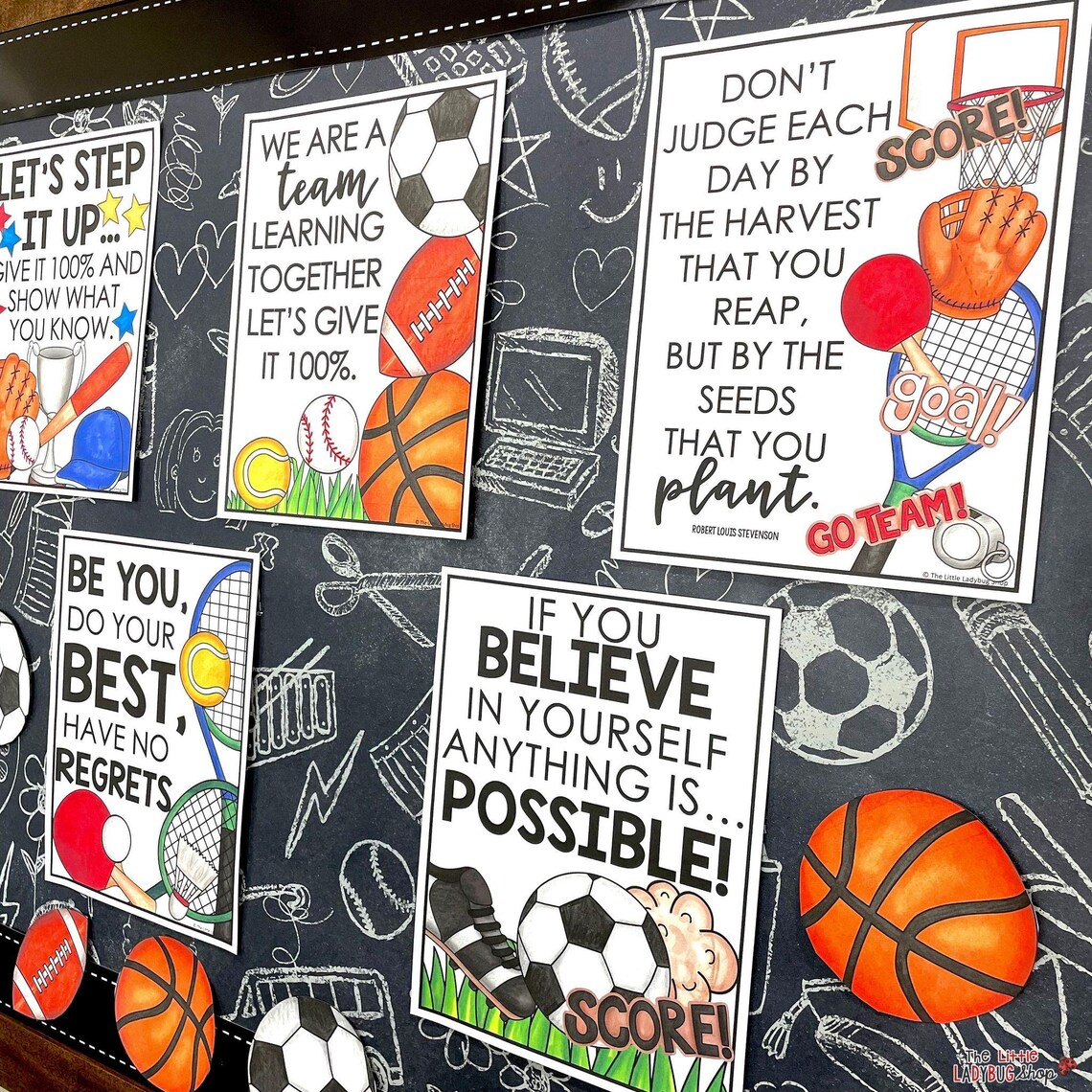 Sports Theme Classroom Decor Bulletin Board | Sports Motivational Quote ...