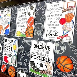Sports Theme Classroom Decor Bulletin Board | Sports Motivational Quote ...