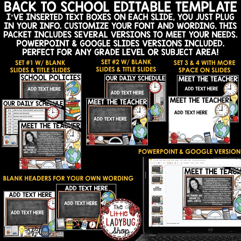 Back to School Slide Templates | Meet the Teacher Slideshow Template ...