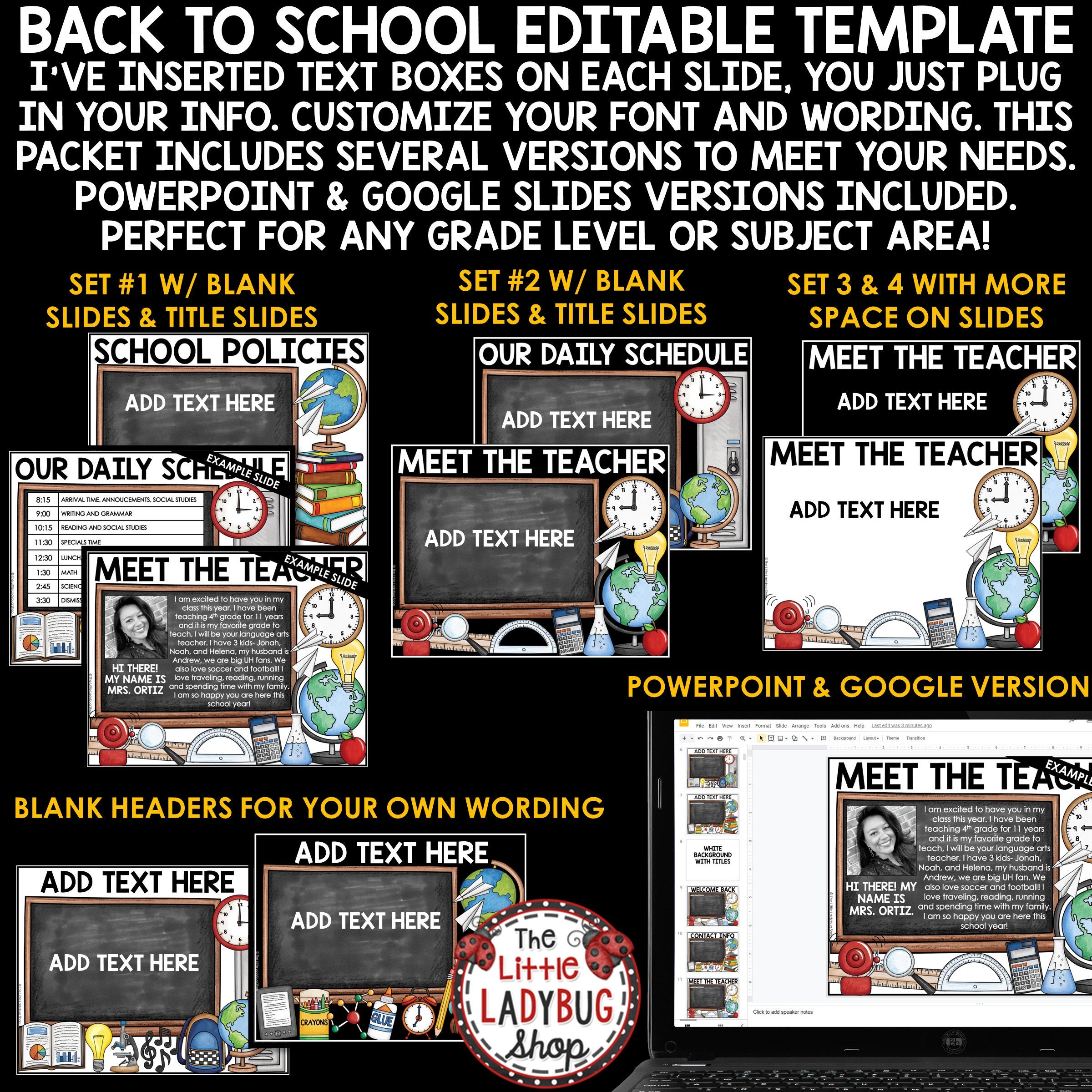 Back to School Slide Templates | Meet the Teacher Slideshow Template ...