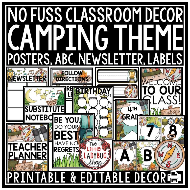 Outdoor Camp Theme Classroom Décor Bundle | Camping Posters Bulletin ...