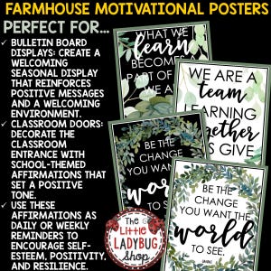 Modern Farmhouse Theme Classroom Decor Bulletin Board | Boho Farmhouse ...