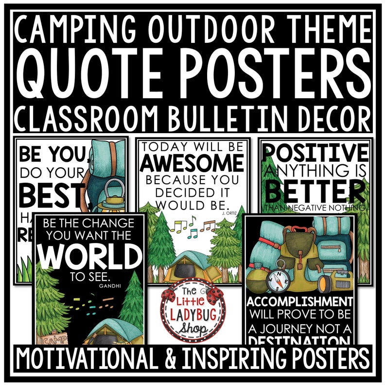 Outdoor Camp Theme Classroom Décor Bundle | Camping Motivational Quote ...