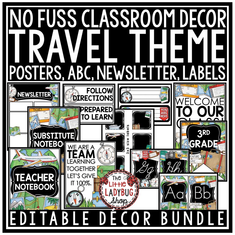Adventure Travel Theme Classroom Décor Bundle | Travel Theme ...