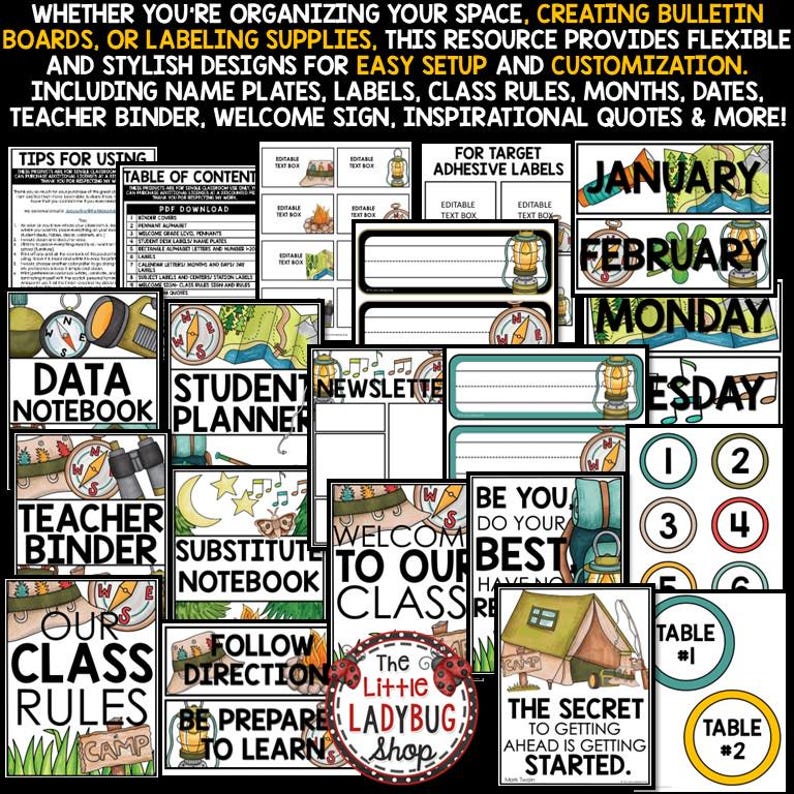 Outdoor Camp Theme Classroom Décor Bundle | Camping Posters Bulletin ...