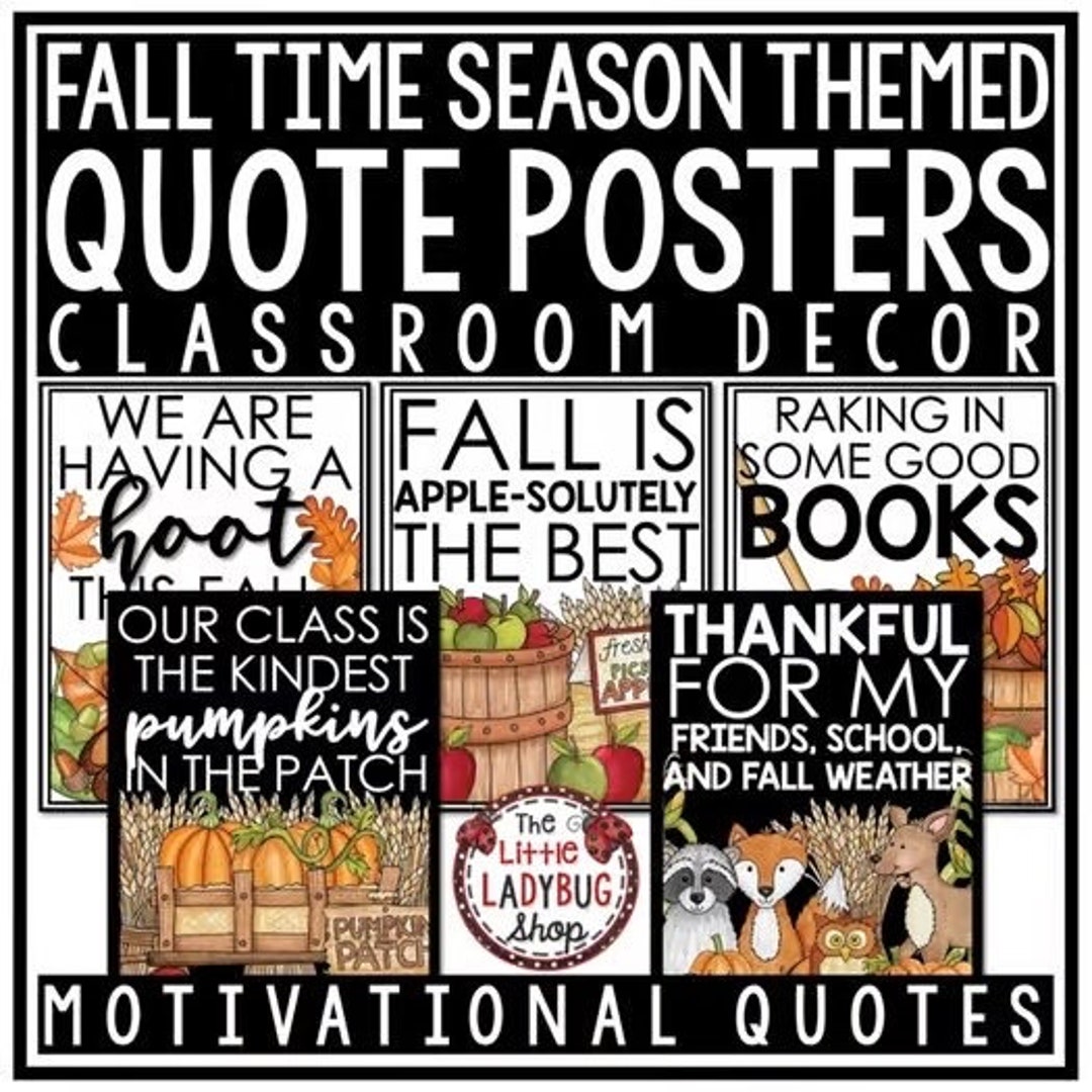 Autumn Theme Classroom Decor Bulletin Board Fall Motivational Quote ...