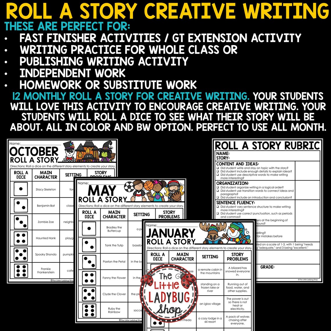 Roll a Dice Writing Prompts for Kids | Creative Writing Prompts ...