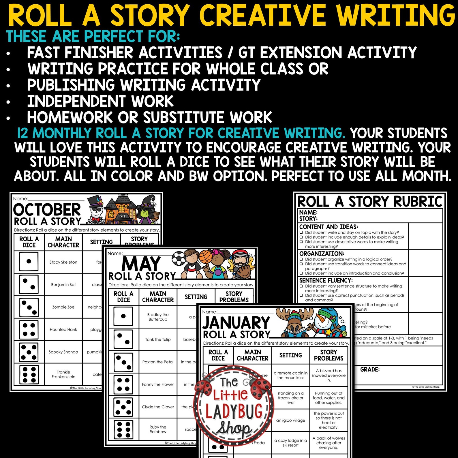 Roll a Dice Writing Prompts for Kids | Creative Writing Prompts ...