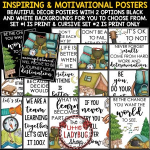 Camping Theme Classroom Decor Bulletin Board | Camp Motivational Quote ...