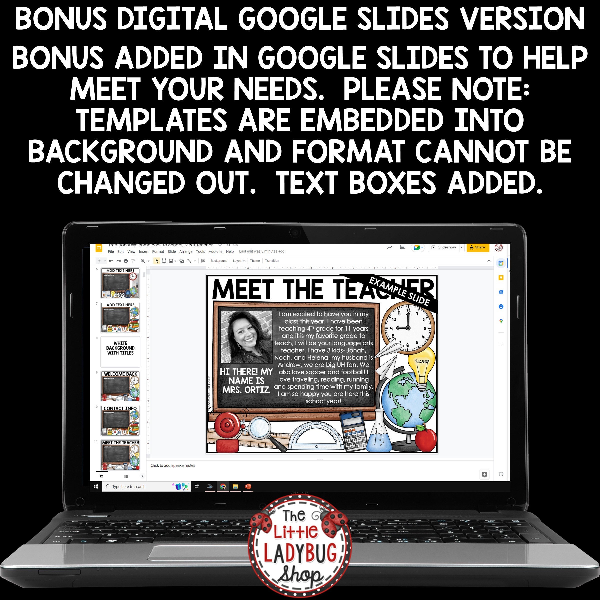 Back to School Slide Templates | Meet the Teacher Slideshow Template ...