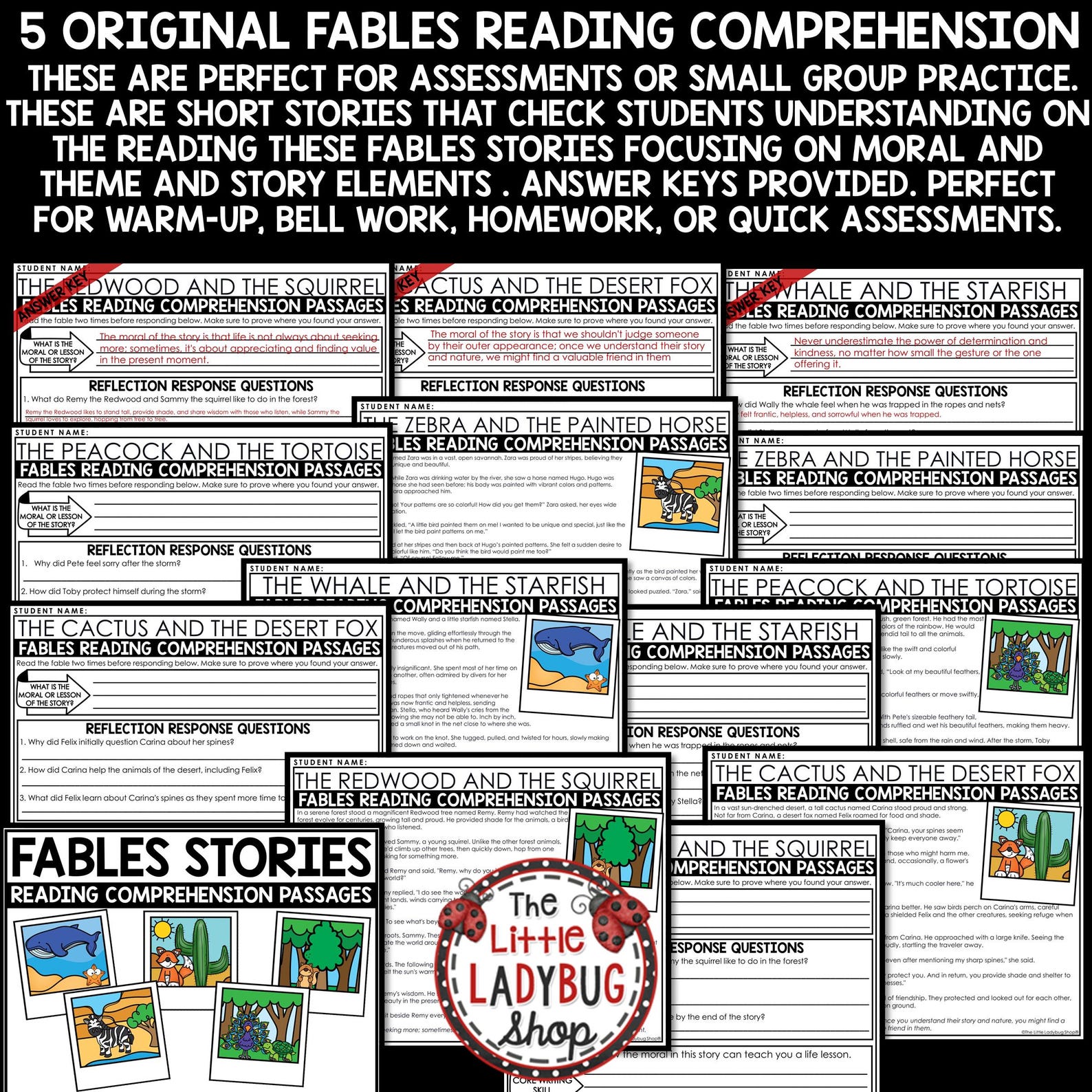 Fables Reading Passages | Fables Stories | Teaching Theme Activities ...