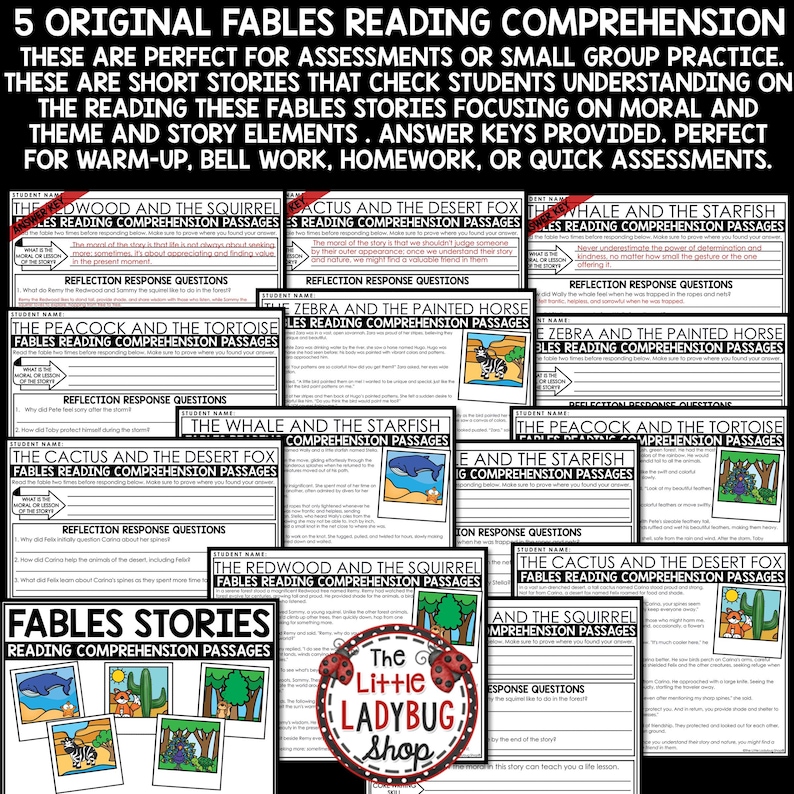 Fables Reading Passages | Fables Stories | Teaching Theme Activities ...