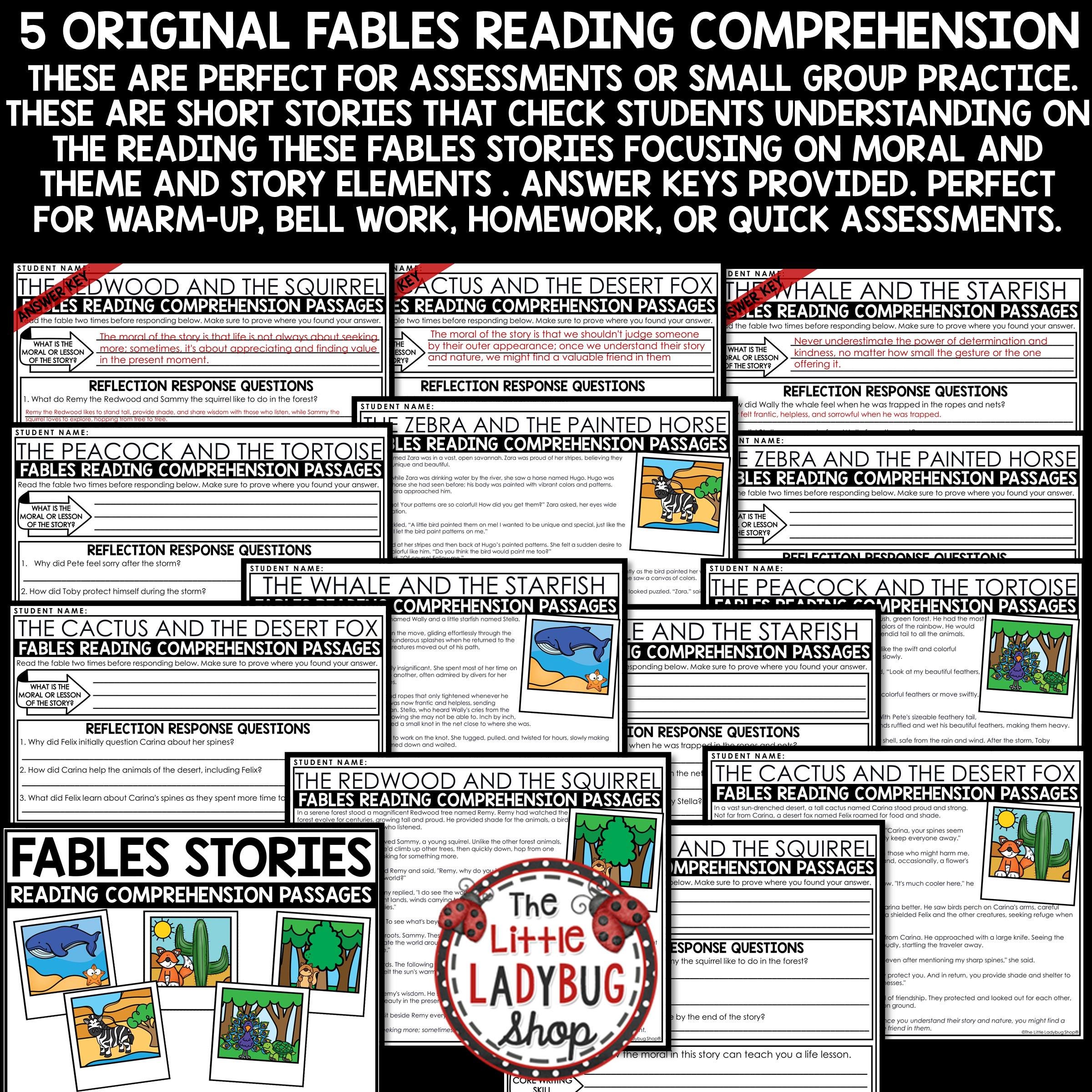 Fables Reading Passages | Fables Stories | Teaching Theme Activities ...