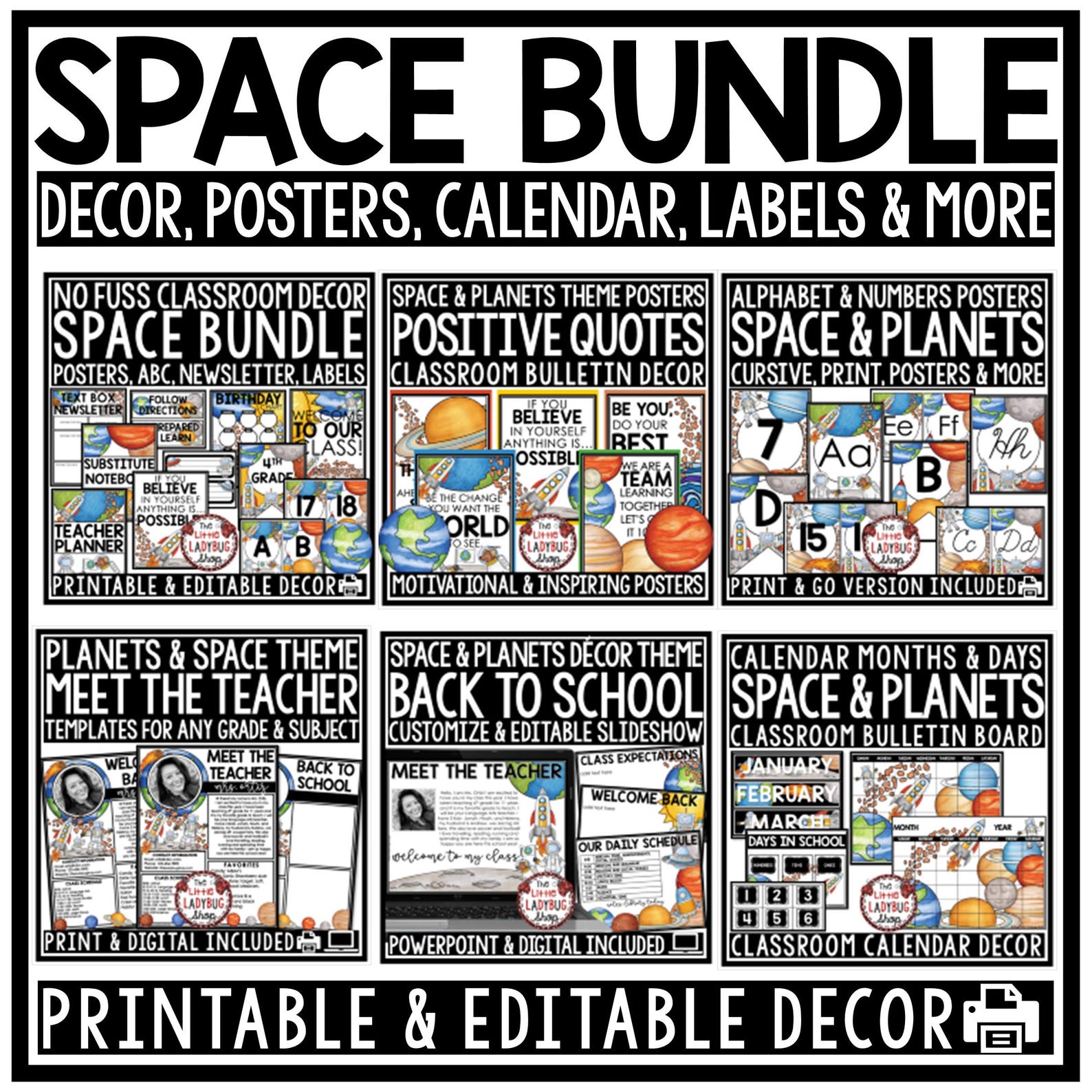 Space Theme Classroom Decor Bundle | Outer Space Theme Class Decor ...