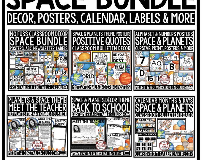 Solar System Planets Bulletin Board Pack With Night Sky Space Border ...