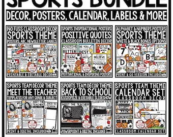 Sports Theme Classroom Decor Bulletin Board | Sports Motivational Quote ...