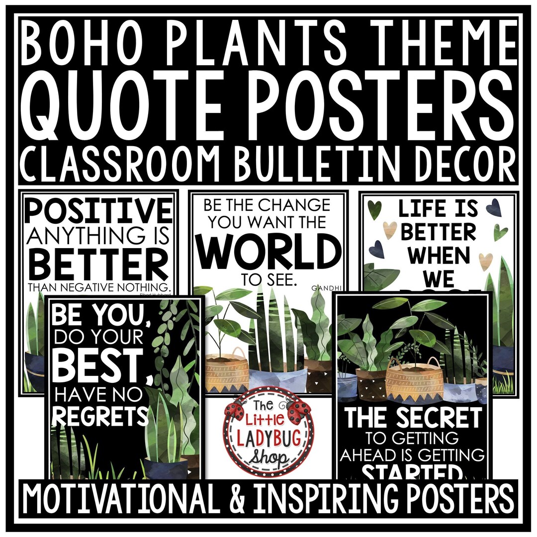 Boho Plants Theme Classroom Decor Bulletin Board House - Etsy
