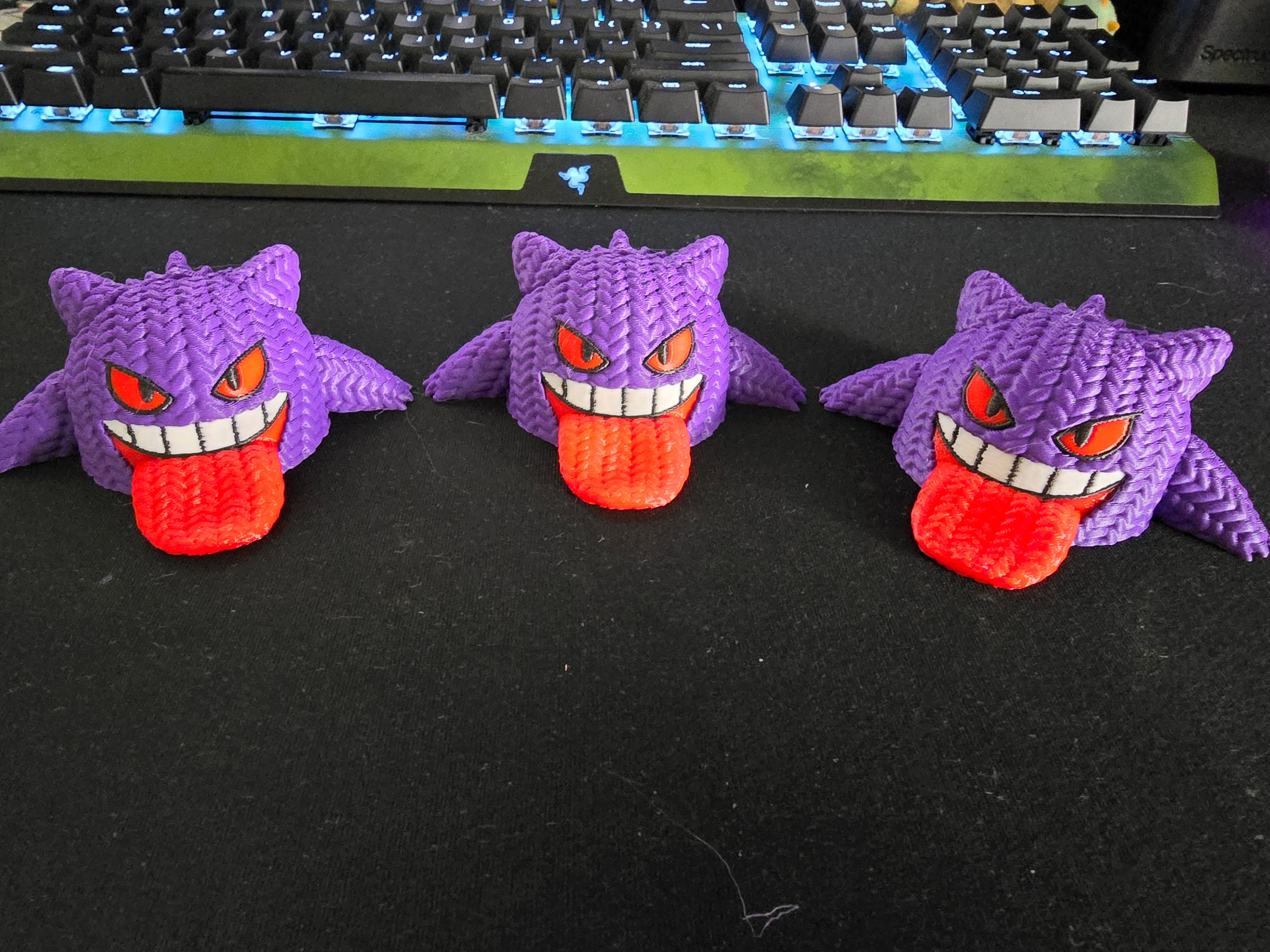 Gengar 3D Printed Knit Design, Plastic Figurine for Children Gift PLA ...