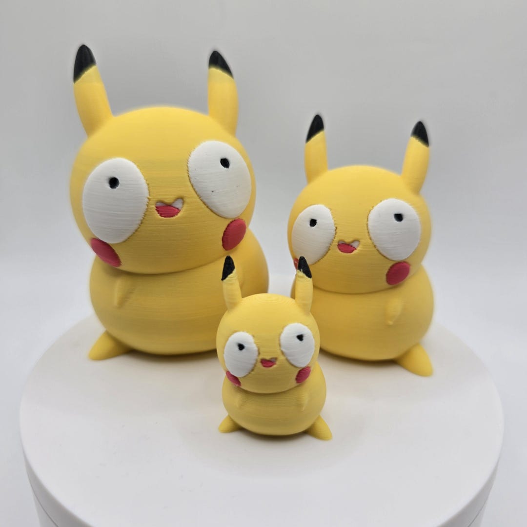 Get Your Derpy Pikachu! 3D Printed Figure, 3 Sizes (mini, Small ...