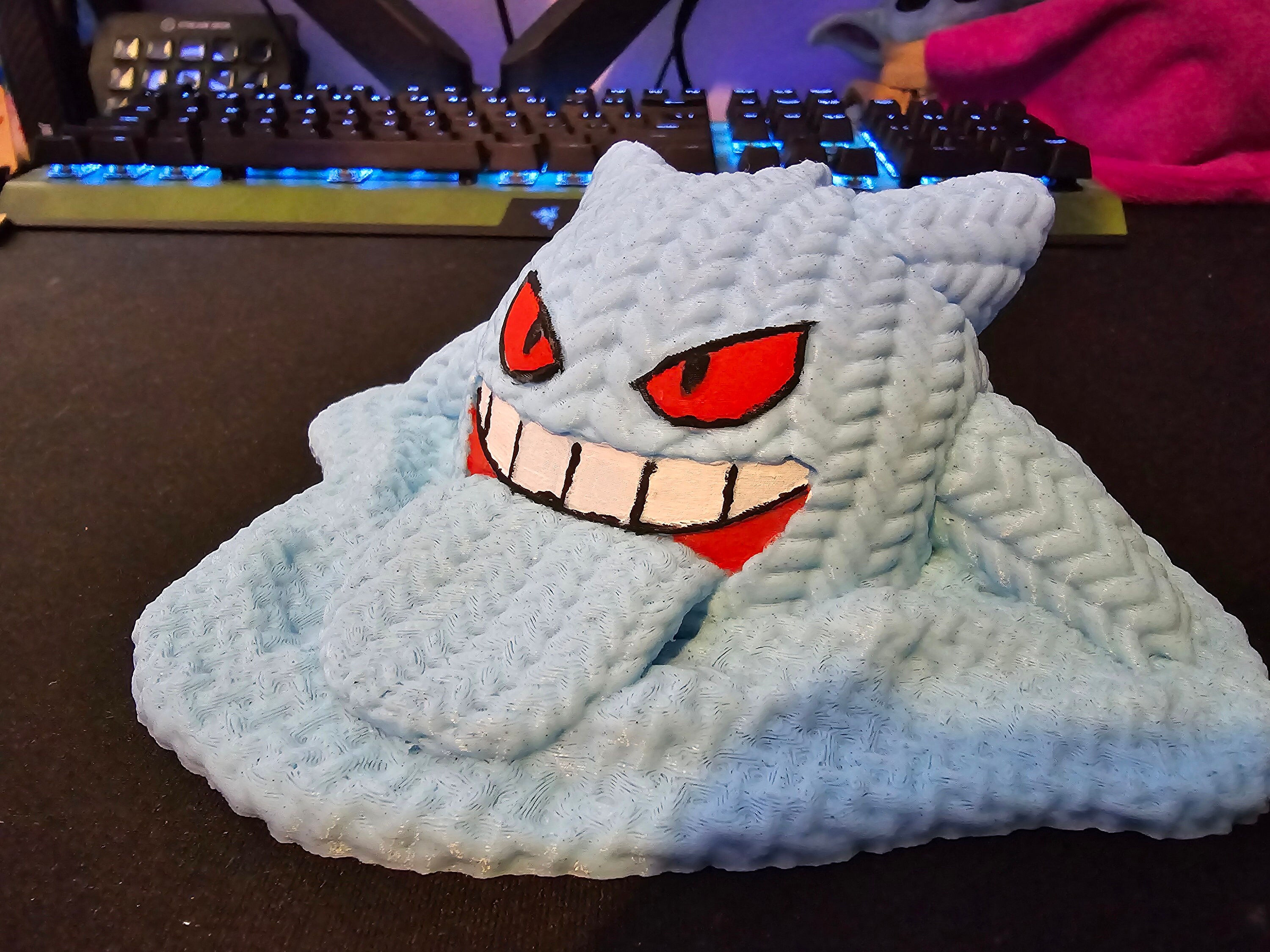 Gengar 3D Printed Knit Design, Plastic Figurine for Children Gift PLA ...