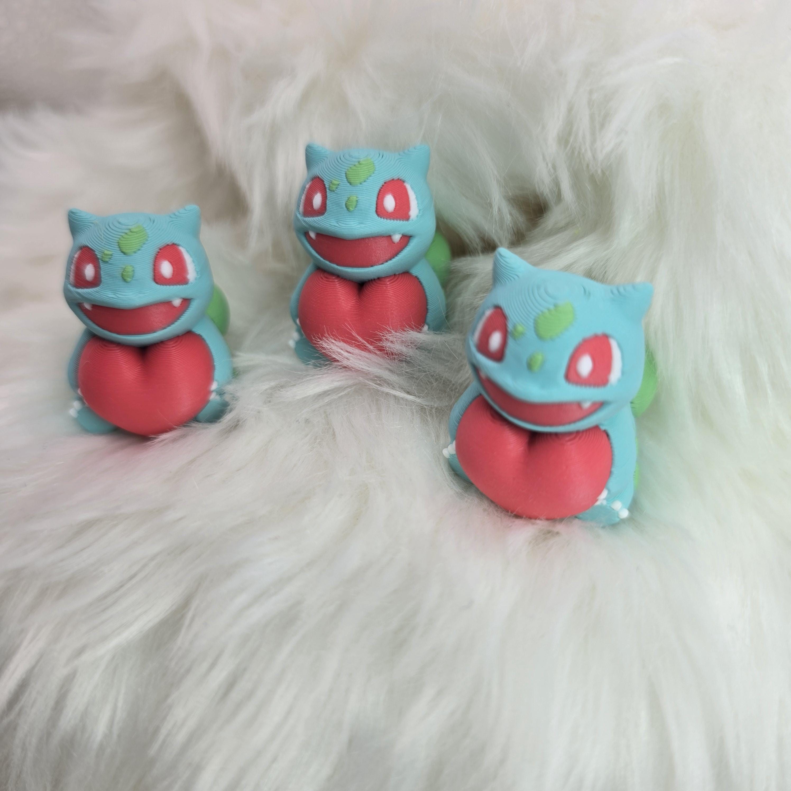 Bulbasaur Valentine Fan Art Figure – Cute 3D Printed Pokémon Mini ...