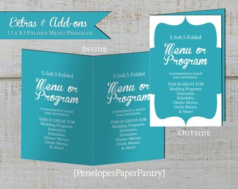 Half fold programs | Etsy
