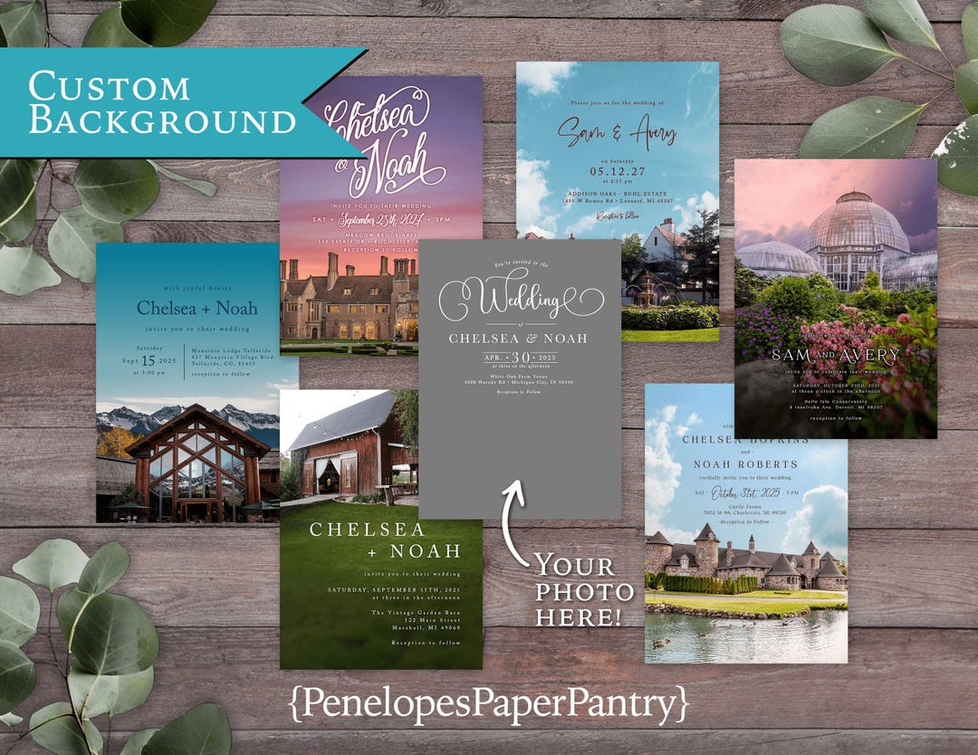 Custom Wedding Venue Wedding Invitation,venue Photo Wedding Invite ...