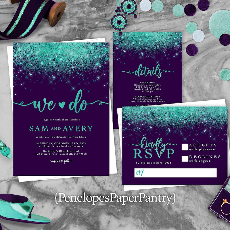 Purple and Teal Wedding - Etsy