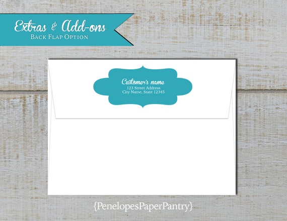 Custom Back Flap Envelope Printingreturn Addressback Flap - Etsy
