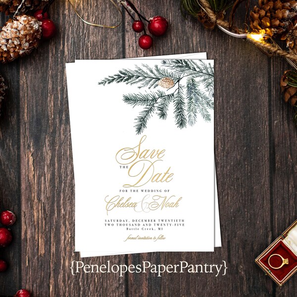 Winter Save the Date - Etsy