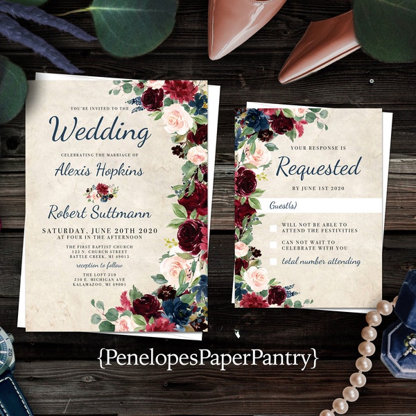 Wedding Rustic Invitations - Etsy