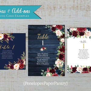 Custom Table Seating Cards,guest Names,table Placement Sign,seating ...