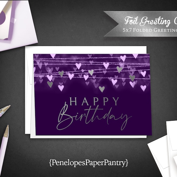 Birthday Card Purple - Etsy