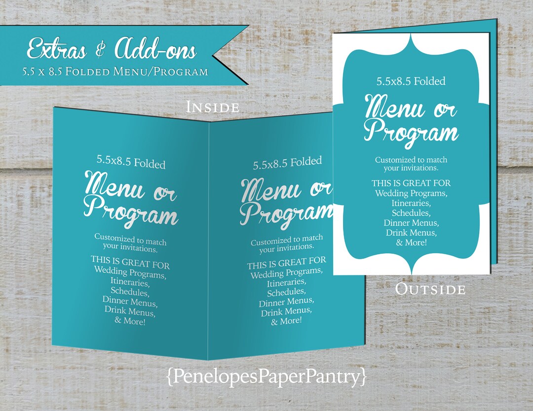 Custom Wedding Program,folded Program,finished Size 5.5x8.5,full Bleed ...
