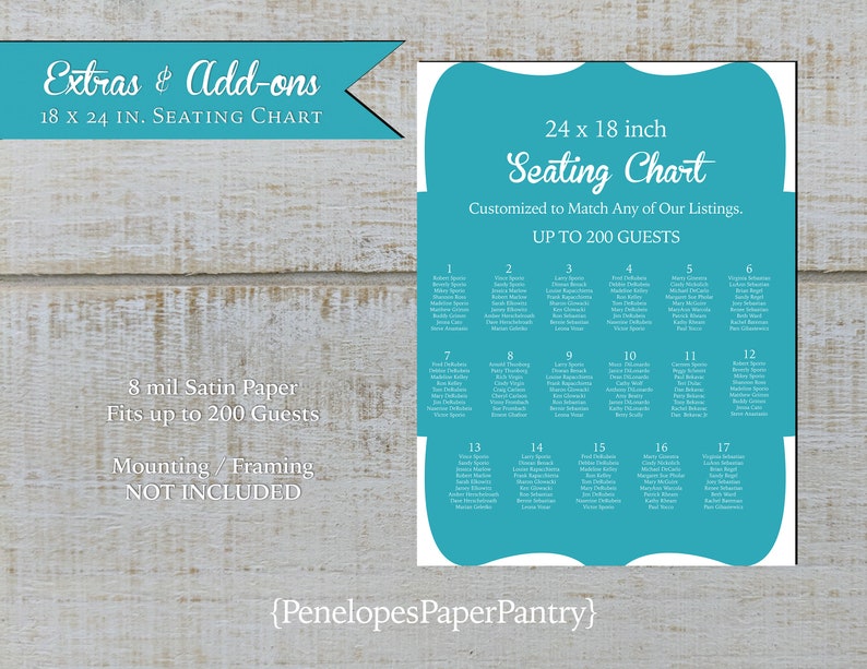 Custom Guest Seating Chartseating Assignmentwedding - Etsy