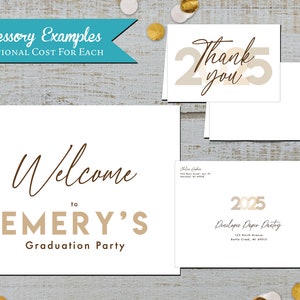 Beige Graduation Photo Party Invitation Announcement One Photo Neutral ...