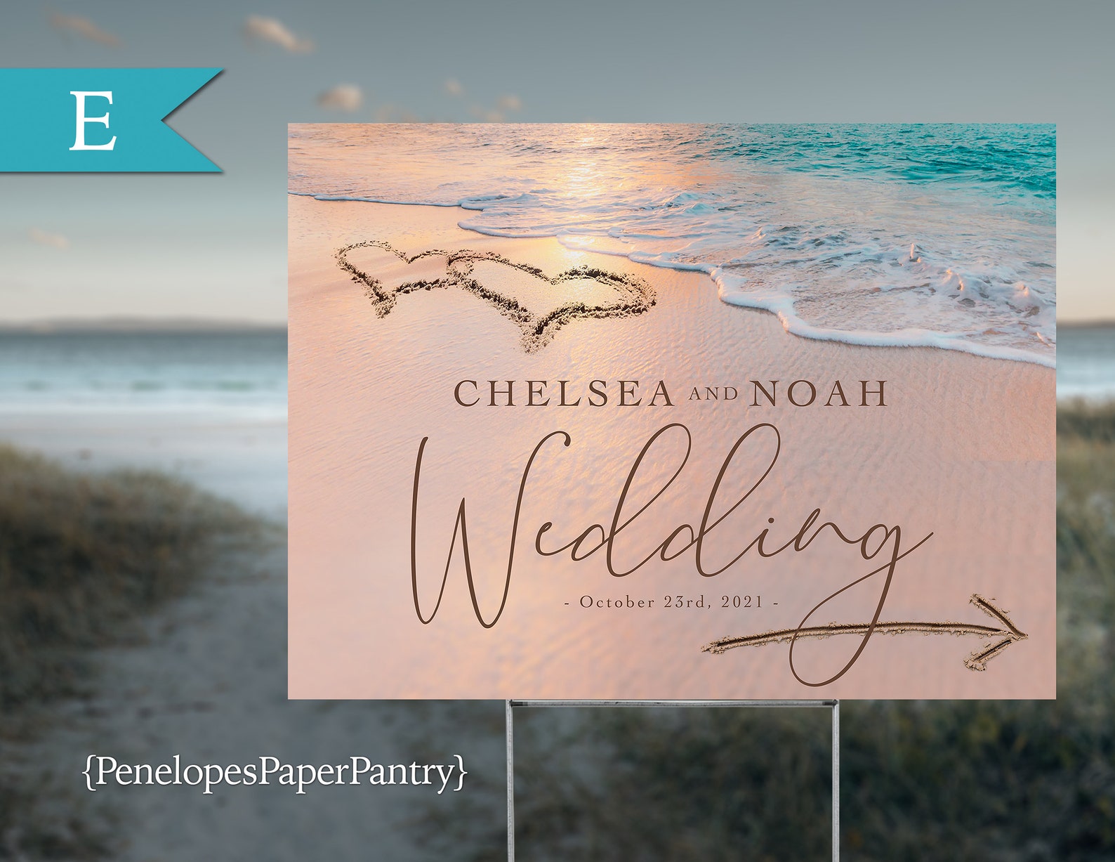 Large Wedding Yard Sign Venue Directional Personalized Double Sided ...