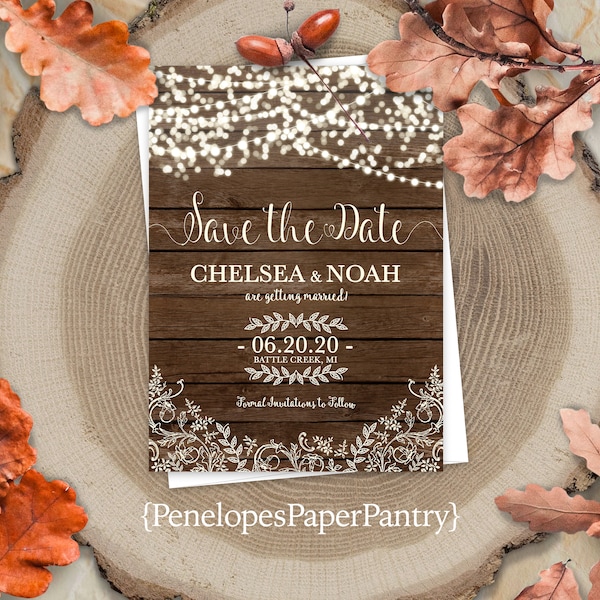 Rustic Save the Date - Etsy