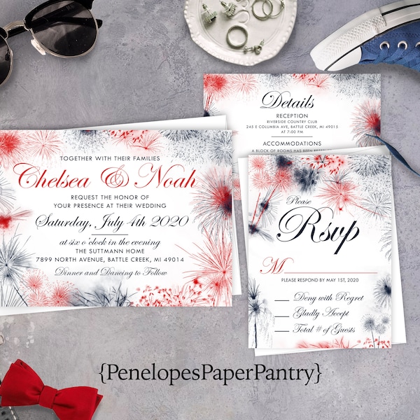 Firework Invitation - Etsy