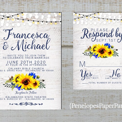 DIY Wedding Floral Invitation Template We Do Sunflower | Etsy Australia