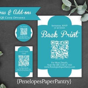 Wedding QR Code Back Print Circle Sticker Small Enclosure Card Submit ...