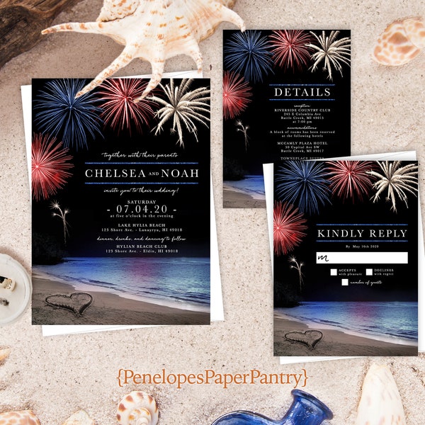 Firework Invitation - Etsy