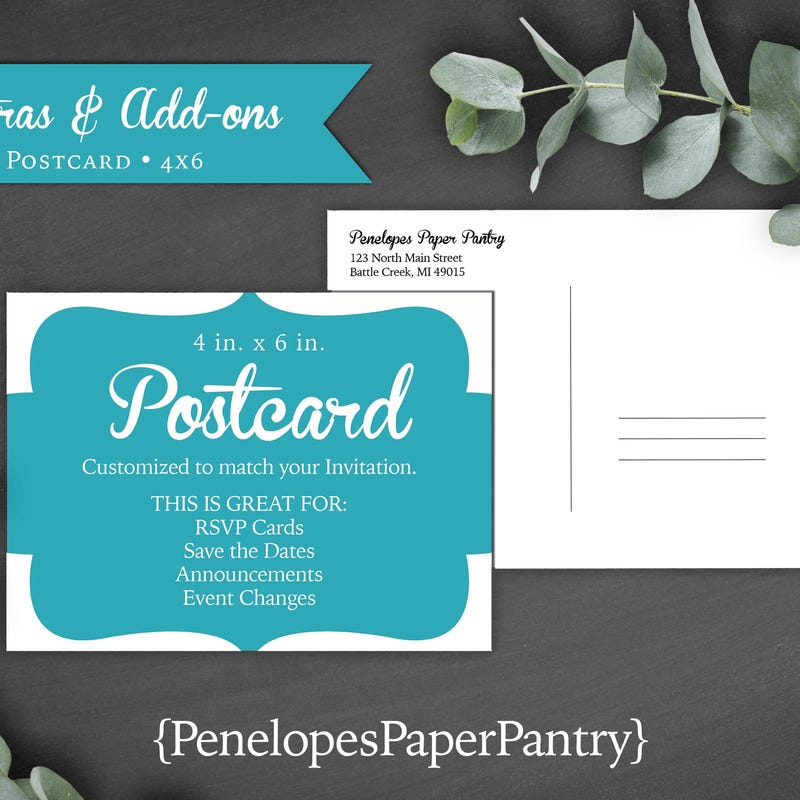 Postcard Back Design - Etsy
