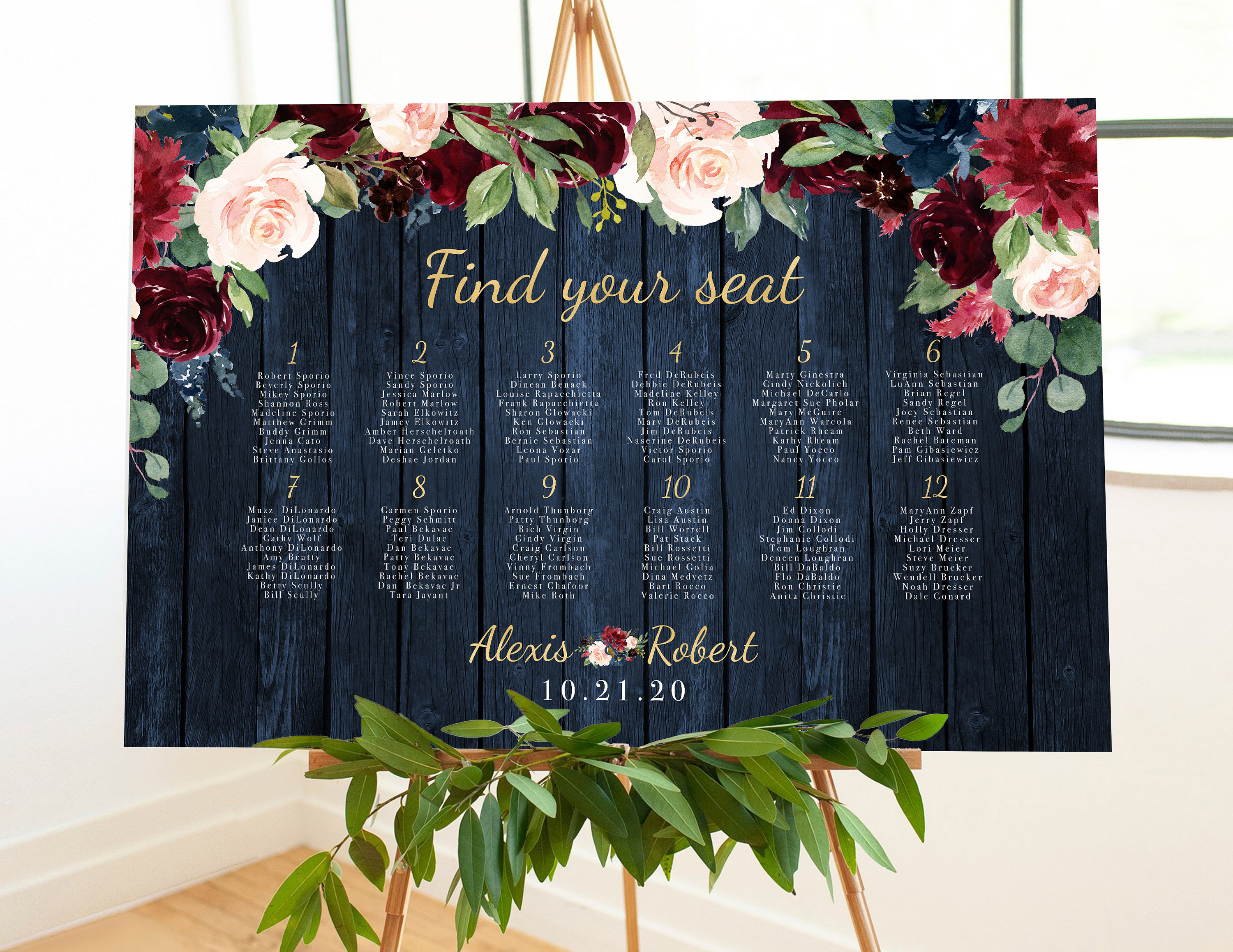 Custom Guest Seating Chartseating Assignmentwedding - Etsy